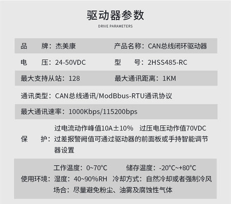 RS485/CANopen Communication 2HSS458-RC Driver 57/60 Two-Phase Closed-Loop Stepper Motor
