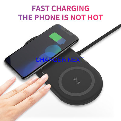 China DUAL WIRELESS CHARGER Double Qi Wireless Charger Dual wireless Charger Two Charging Position Wireless Charging Pad supplier