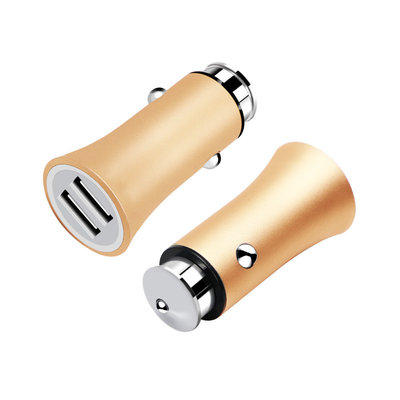 China 3.1A New Aluminium Alloy Dual USB Car Charger for iPhone iPad iPod Camera Car Charger supplier