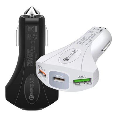 China 7A 3 USB CAR CHARGER  QC3.0 TYPE-C+ USB Universal Compatible USB CAR CHARGER for all electronics cheap price supplier