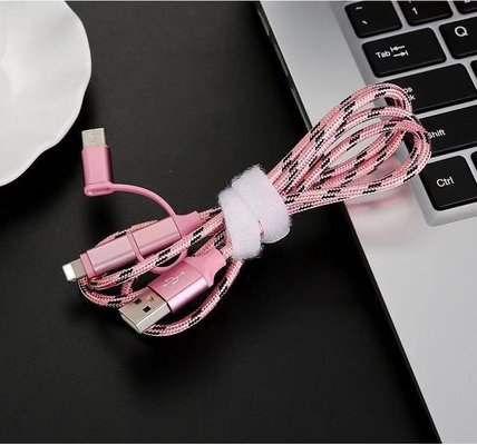 China 3 IN 1 SYNC AND CHARGE CABLE, LIGHTNING MICRO TYPE-C FOR ALL SMART PHONES CHARGING AND DATA TRANSFER supplier