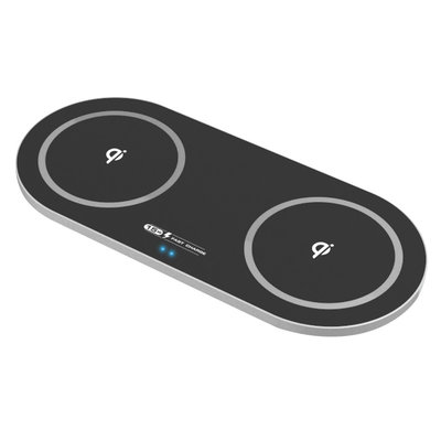 2018 Wirelles iq charger big uk 7.5W/10W fast qi wireless charger charging dual pad muliport for iphone 8/8plus/x supplier