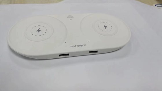 Factory Wholesale High Efficiency 7.5W 10W Total 20W Aluminum Dual QI Fast Wireless Charger Pad for Iphone 8/Iphone X/ S supplier
