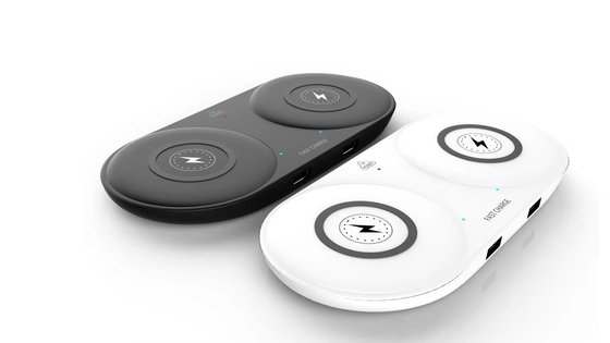 Factory Wholesale High Efficiency 7.5W 10W Total 20W Aluminum Dual QI Fast Wireless Charger Pad for Iphone 8/Iphone X/ S supplier