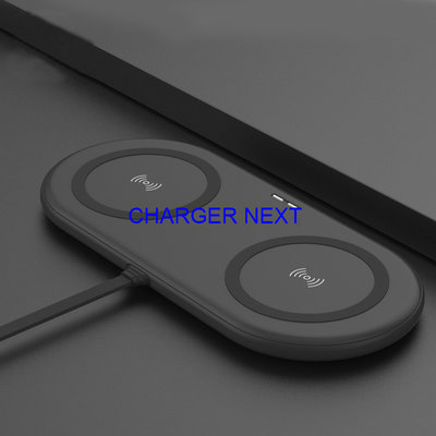 DUAL WIRELESS CHARGER Double Qi Wireless Charger Dual wireless Charger Two Charging Position Wireless Charging Pad supplier