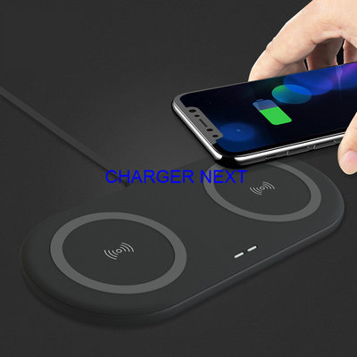 DUAL WIRELESS CHARGER Double Qi Wireless Charger Dual wireless Charger Two Charging Position Wireless Charging Pad supplier