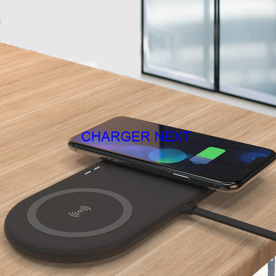 DUAL WIRELESS CHARGER Double Qi Wireless Charger Dual wireless Charger Two Charging Position Wireless Charging Pad supplier