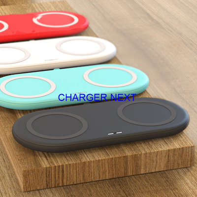 DUAL WIRELESS CHARGER Double Qi Wireless Charger Dual wireless Charger Two Charging Position Wireless Charging Pad supplier