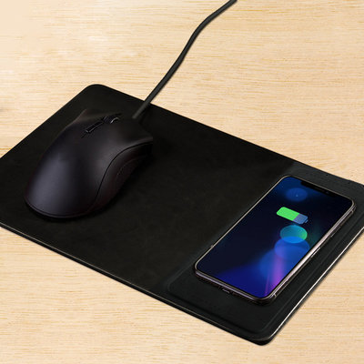 MOUSE PAD WIRELESS CHARGER 10w universal compatible Leather fast qi wireless charging charger mouse pad for Apple iPhone supplier