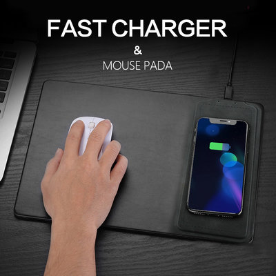 MOUSE PAD WIRELESS CHARGER New PU Leather Qi universal Wireless Charging Pad mouse for iPhone X/8 charger Mouse Pad supplier