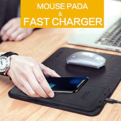 MOUSE PAD WIRELESS CHARGER New PU Leather Qi universal Wireless Charging Pad mouse for iPhone X/8 charger Mouse Pad supplier