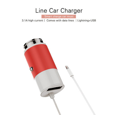 Hot Selling New Aluminium Alloy Dual USB Car Charger for iPhone iPad iPod Camera Car Charger supplier