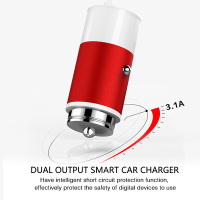 Hot Selling New Aluminium Alloy Dual USB Car Charger for iPhone iPad iPod Camera Car Charger supplier