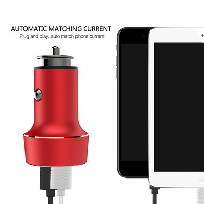 3.1A Dual USB CAR CHARGER with Voltage Monitoring Aluminum Alloy Multi colors to choose Automatic Matching Voltage supplier