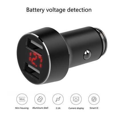 3.1A Dual USB CAR CHARGER with Voltage Monitoring Aluminum Alloy Multi colors to choose Automatic Matching Voltage supplier