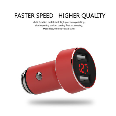 3.1A Dual USB CAR CHARGER with Voltage Monitoring Aluminum Alloy Multi colors to choose Automatic Matching Voltage supplier