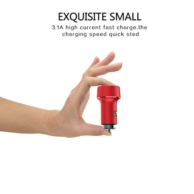 3.1A Dual USB CAR CHARGER with Voltage Monitoring Aluminum Alloy Multi colors to choose Automatic Matching Voltage supplier
