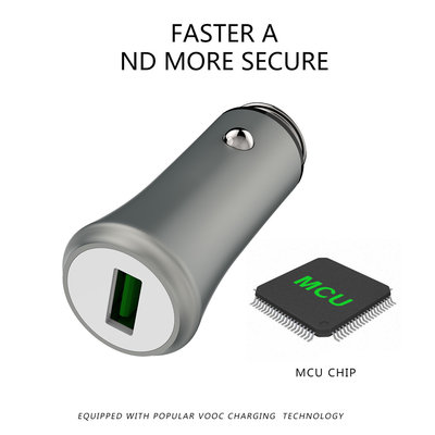 3.6A 18W FAST USB CAR CHARGER with Monitoring Aluminum Alloy Multi colors for OPPO and smart phones supplier