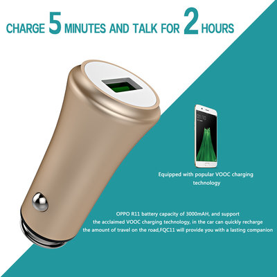 3.6A 18W FAST USB CAR CHARGER with Monitoring Aluminum Alloy Multi colors for OPPO and smart phones supplier
