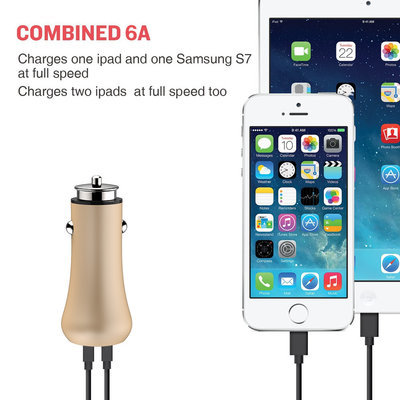 6A Dual USB CAR CHARGER QC3.0 Universal Compatible HOCO 36W Dual USB Car Fast Charger QC3.0 Quick Charge 3.0 USB supplier