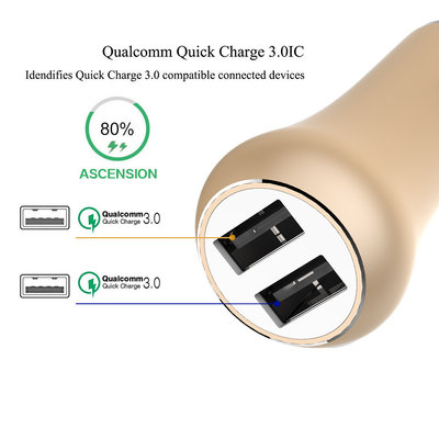 6A Dual USB CAR CHARGER QC3.0 Universal Compatible HOCO 36W Dual USB Car Fast Charger QC3.0 Quick Charge 3.0 USB supplier