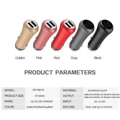 6A Dual USB CAR CHARGER QC3.0 Universal Compatible HOCO 36W Dual USB Car Fast Charger QC3.0 Quick Charge 3.0 USB supplier
