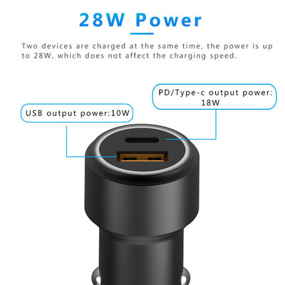 PD+USB 2.1A CAR CHARGER FAST USB CAR CHARGER Compatible with all smart phones, type-c fast car charge supplier