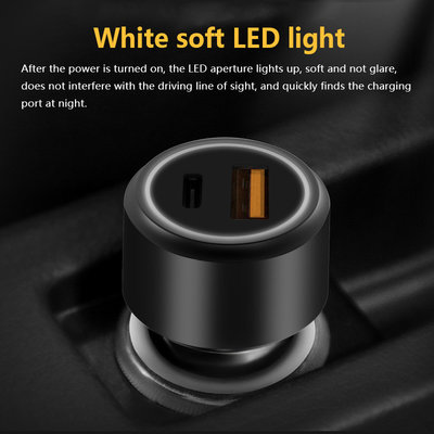 PD+USB 2.1A CAR CHARGER FAST USB CAR CHARGER Compatible with all smart phones, type-c fast car charge supplier