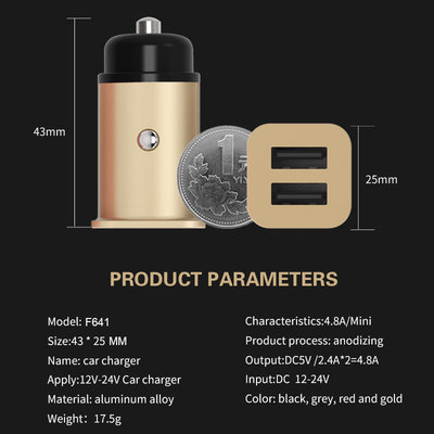 4.8A Dual USB CAR CHARGER  Universal Compatible HOCO USB CAR CHARGER for all electronics supplier