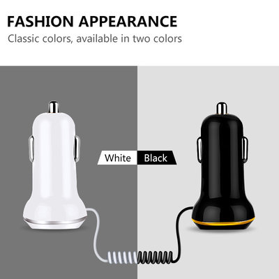 4 USB PORT CAR CHARGER USB+TYPE-C+LIGHTING PORT WITH SPRING CABLE supplier