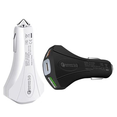 7A 3 USB CAR CHARGER  QC3.0 TYPE-C+ USB Universal Compatible USB CAR CHARGER for all electronics cheap price model 369 supplier