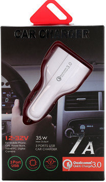 7A 3 USB CAR CHARGER  QC3.0 TYPE-C+ USB Universal Compatible USB CAR CHARGER for all electronics cheap price supplier