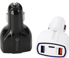 7A 3 USB CAR CHARGER  QC3.0 TYPE-C+ USB Universal Compatible USB CAR CHARGER for all electronics cheap price supplier
