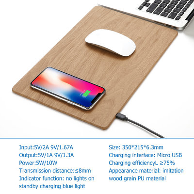 10W MOUSE PAD WIRELESS CHARGER 10w universal compatible Leather fast qi wireless charging charger mouse pad for iPhone supplier