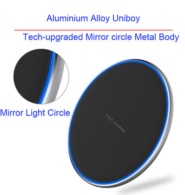 10W WIRELESS CHARGER PAD Ultra Slim Aluminum Fast Qi Wireless Charger Pad compatible woth 7.5W 5W supplier