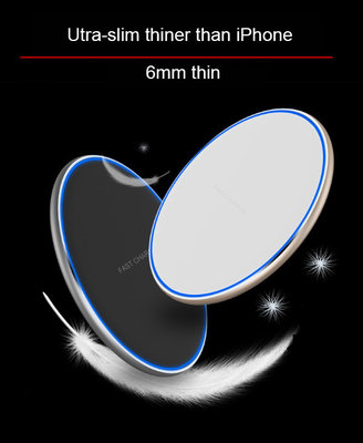 10W WIRELESS CHARGER PAD Ultra Slim Aluminum Fast Qi Wireless Charger Pad compatible woth 7.5W 5W supplier