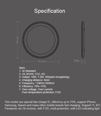 10W WIRELESS CHARGER PAD Ultra Slim Aluminum Fast Qi Wireless Charger Pad compatible woth 7.5W 5W supplier
