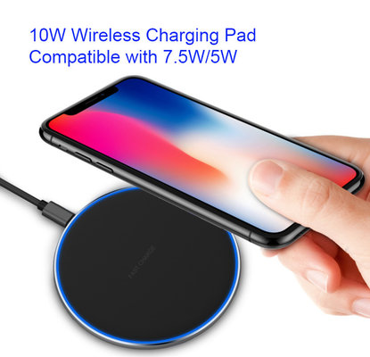 10W WIRELESS CHARGER PAD Ultra Slim Aluminum Fast Qi Wireless Charger Pad compatible woth 7.5W 5W supplier