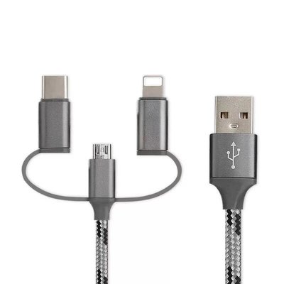 3 IN 1 SYNC AND CHARGE CABLE, LIGHTNING MICRO TYPE-C FOR ALL SMART PHONES CHARGING AND DATA TRANSFER supplier