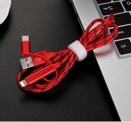 3 IN 1 SYNC AND CHARGE CABLE, LIGHTNING MICRO TYPE-C FOR ALL SMART PHONES CHARGING AND DATA TRANSFER supplier