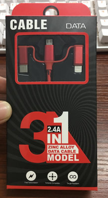 3 IN 1 SYNC AND CHARGE CABLE, LIGHTNING MICRO TYPE-C FOR ALL SMART PHONES CHARGING AND DATA TRANSFER supplier