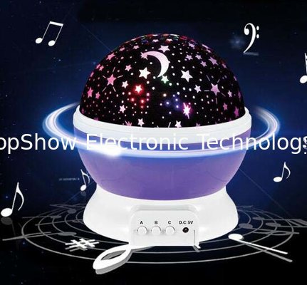 Romantic Room LED USB Rotating Star Projector Sky Night Lamp With Music