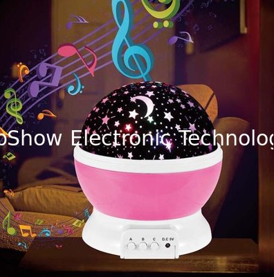 Romantic Room LED USB Rotating Star Projector Sky Night Lamp With Music