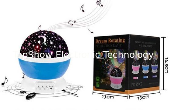 Romantic Room LED USB Rotating Star Projector Sky Night Lamp With Music