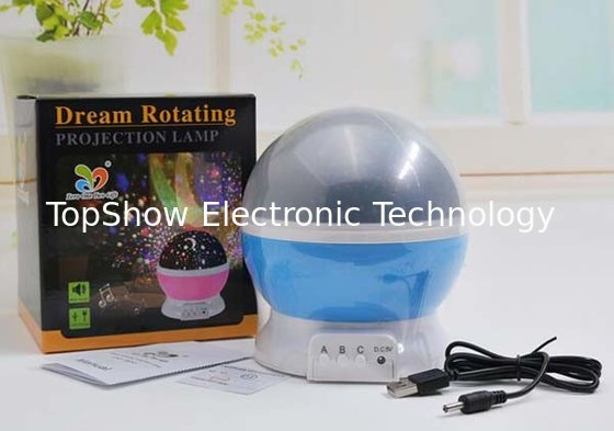 Romantic Room LED USB Rotating Star Projector Sky Night Lamp With Music