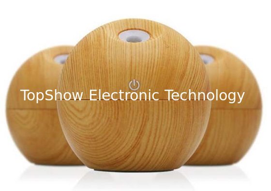 130ml Wood Grain Round Air Humidifier Ultrasonic Quiet Cool Mist Humidifier
