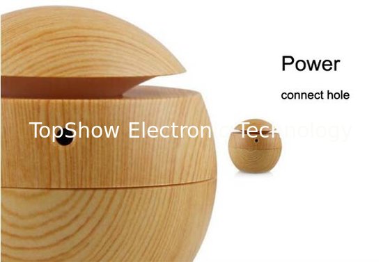 130ml Wood Grain Round Air Humidifier Ultrasonic Quiet Cool Mist Humidifier