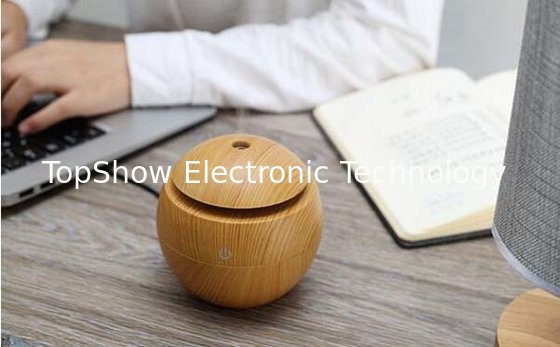 130ml Wood Grain Round Air Humidifier Ultrasonic Quiet Cool Mist Humidifier