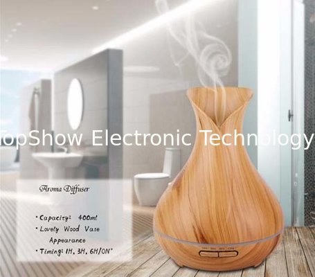 Wood Grain Essential Oil Diffuser 400ml Ultrasonic Air Humidifier with 7Color Changing LED Lights