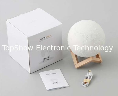 USB Rechargeable Touch Sensor 3D Printing LED Moon Night With Brightness Adjustment